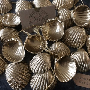 Bulk Gifts Gold Shell Wedding Favours Hanging Shell Decorations ...
