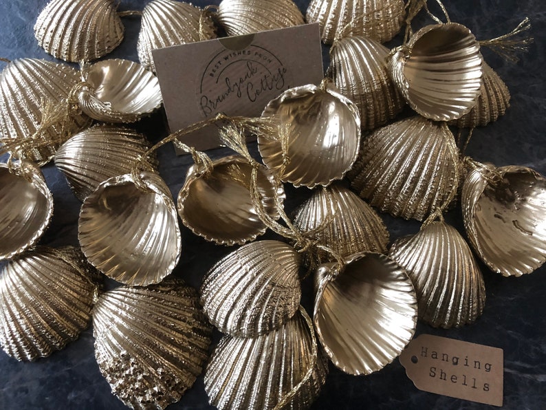 Bulk Gifts Gold Shell Wedding Favours Hanging Shell Decorations ...