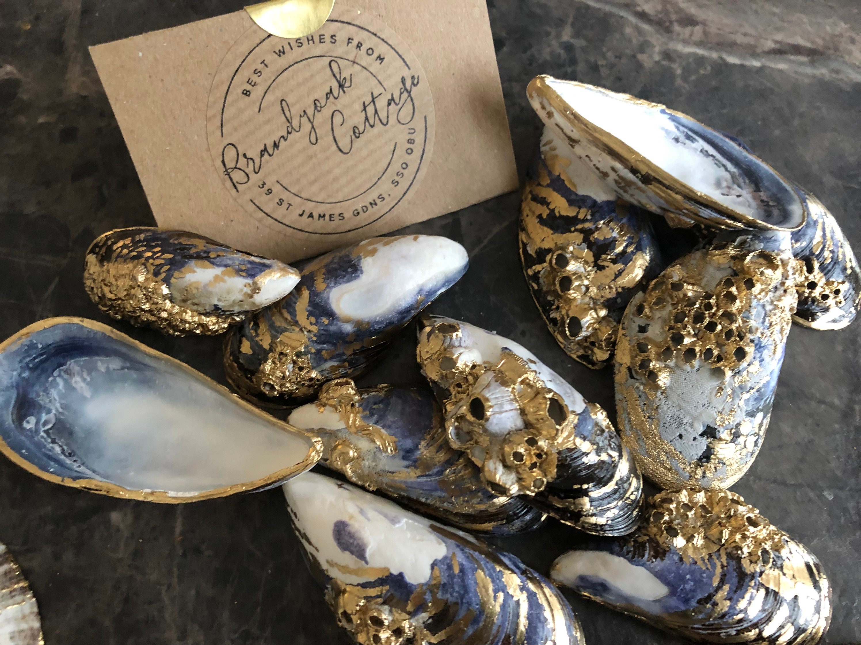 Gilded Mussel Shells Table Decor Beach Wedding Coastal Decor - Etsy UK