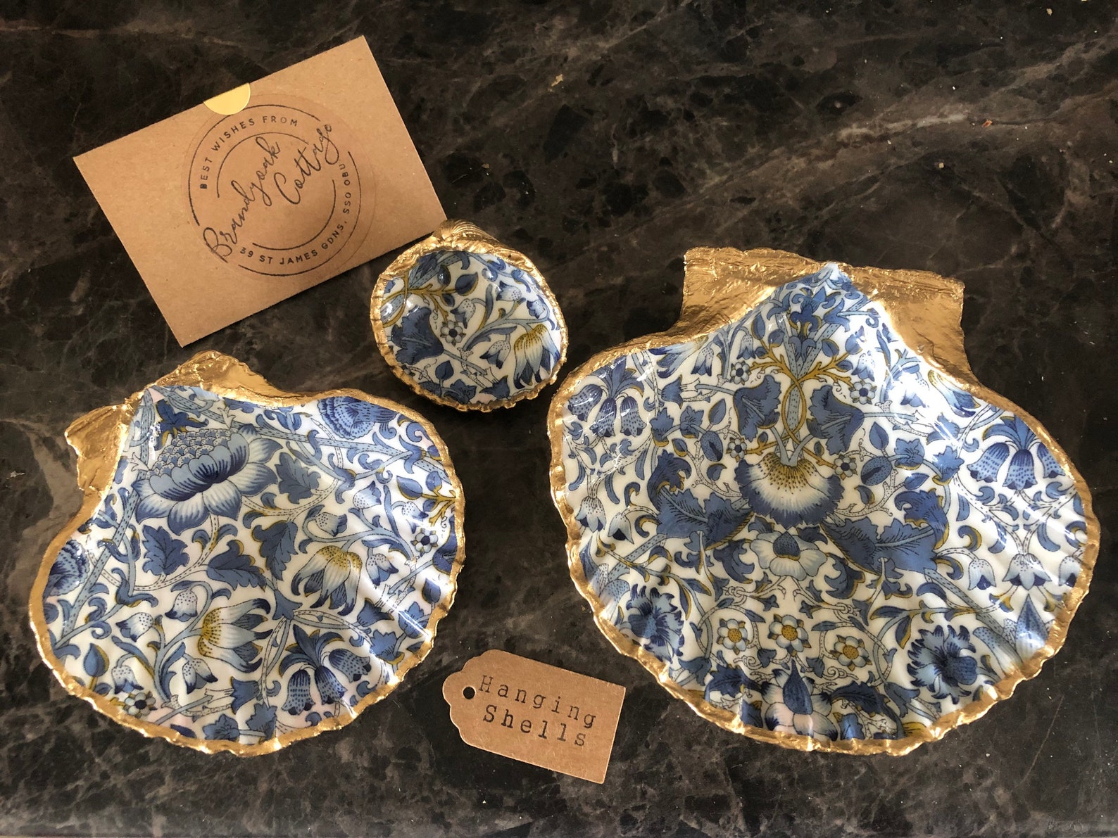 William Morris Shell Wall Hanging Decorative Shells in Lodden Blue ...