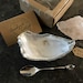 Single Silver Oyster Shell Salt Dish With Spoon Salt Pinch - Etsy
