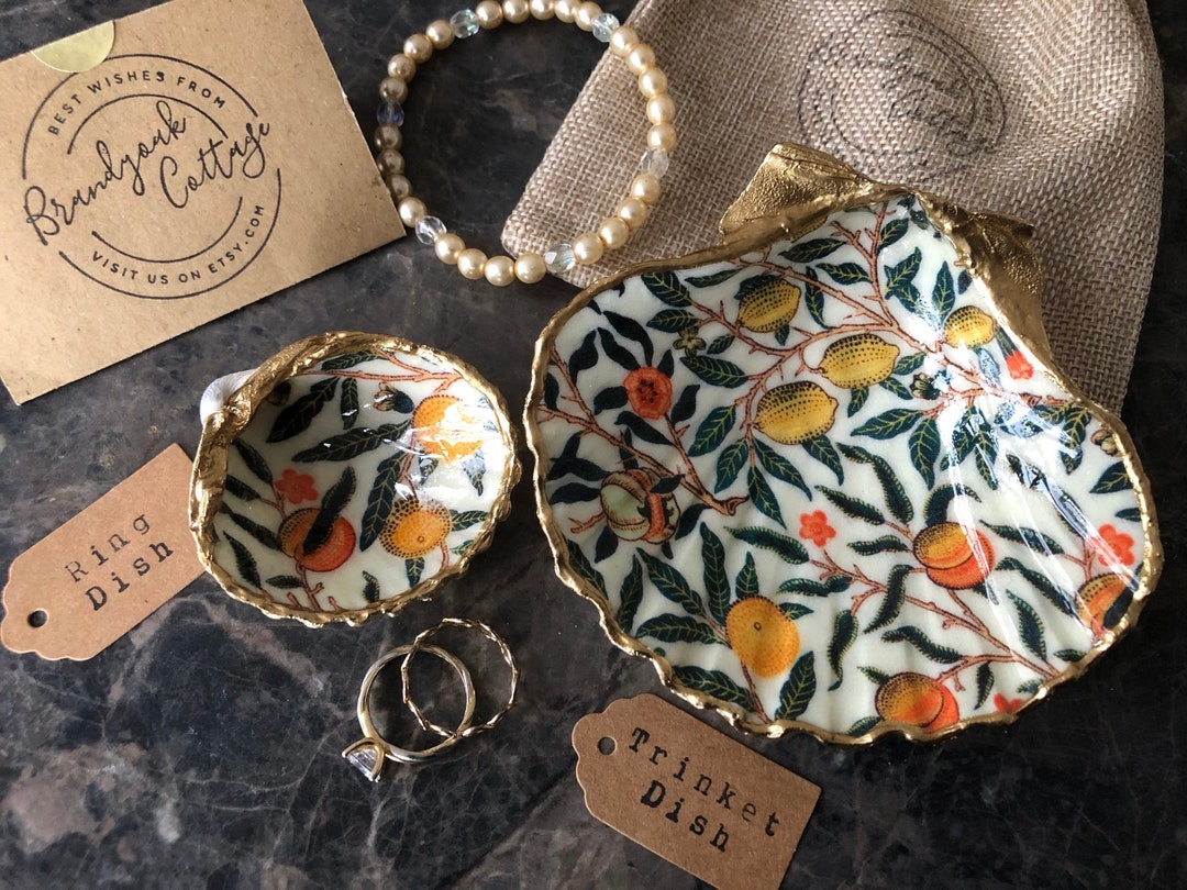 Set of William Morris Fruit Shell Jewlry Dishes | Citrus Lemons ...