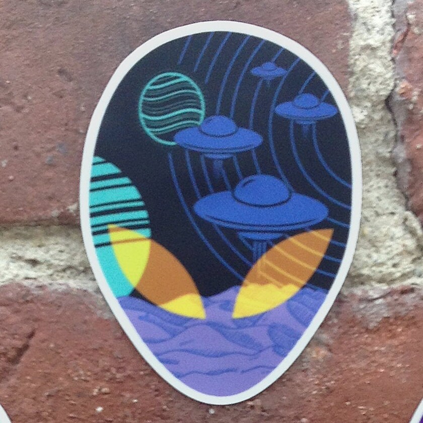 Alien Head Stickers - Etsy