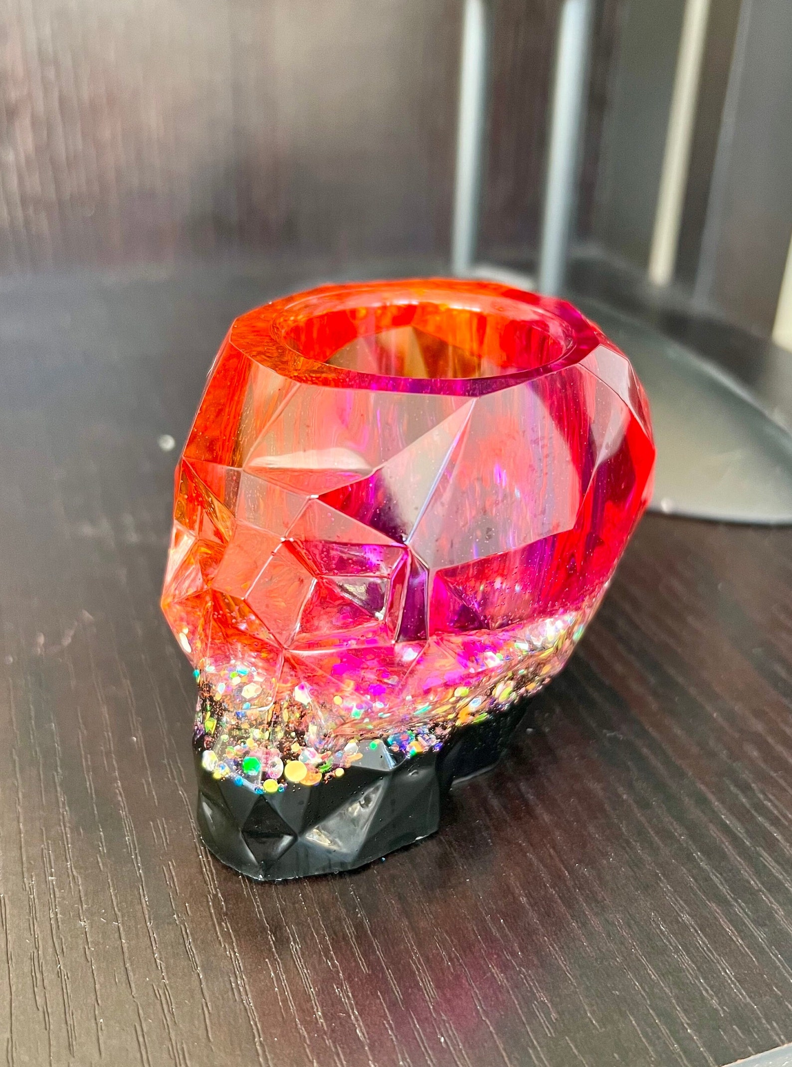 Handmade Epoxy Resin Skull Holder: Halloween Decor - Etsy