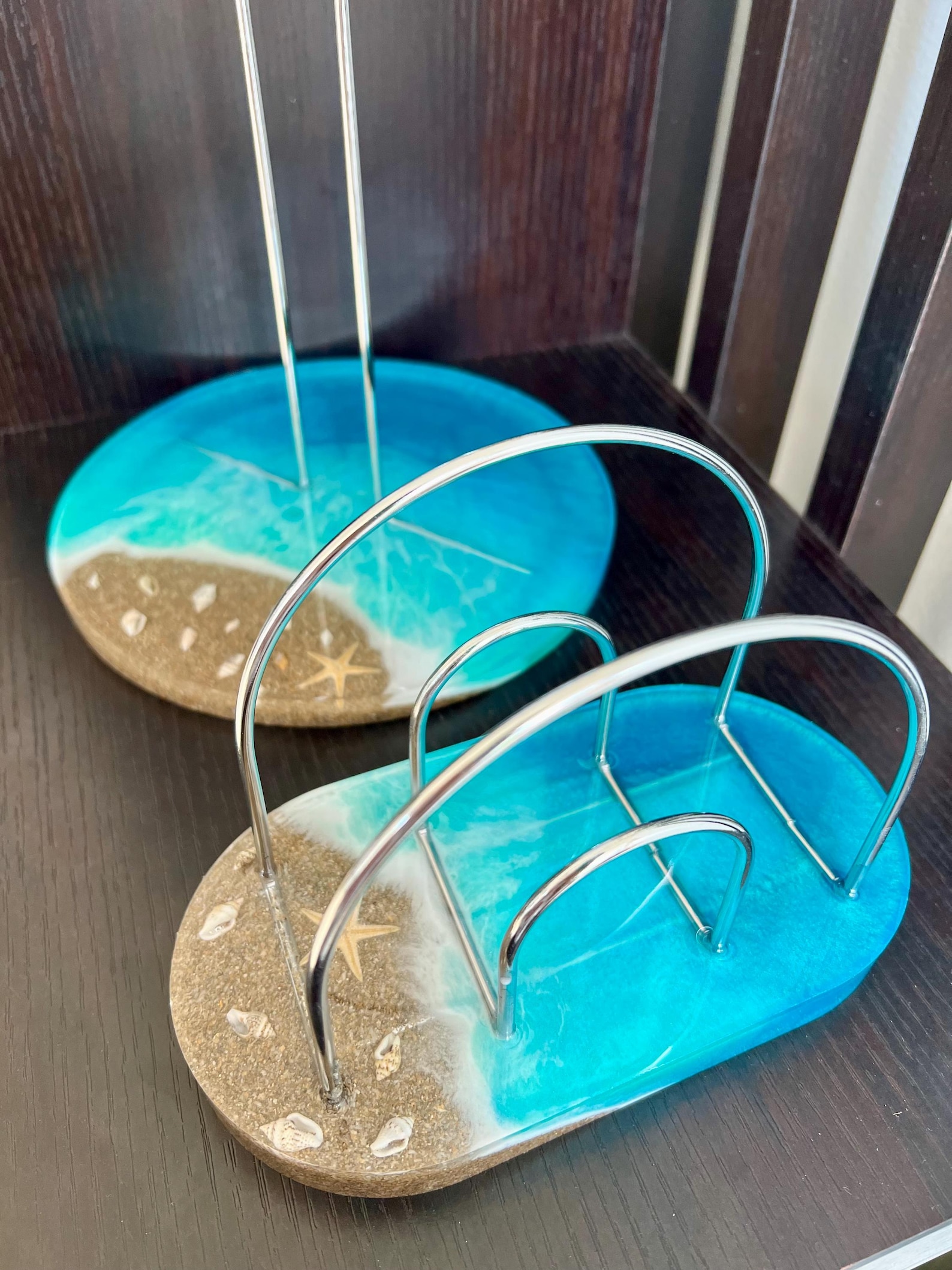 Custom Beach Themed Paper Towel / Napkin Holders - Sunset Beach - Set ...