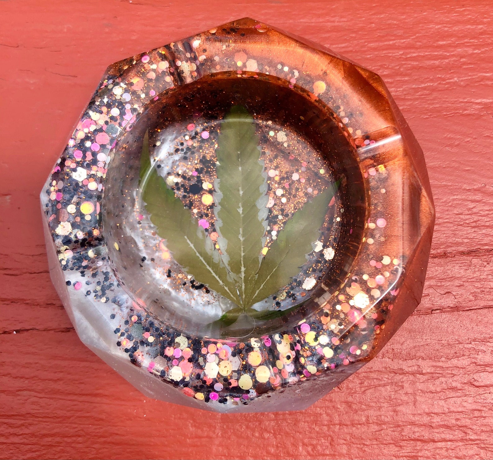 Copper and White Marijuana Leaf Ashtray - Etsy UK