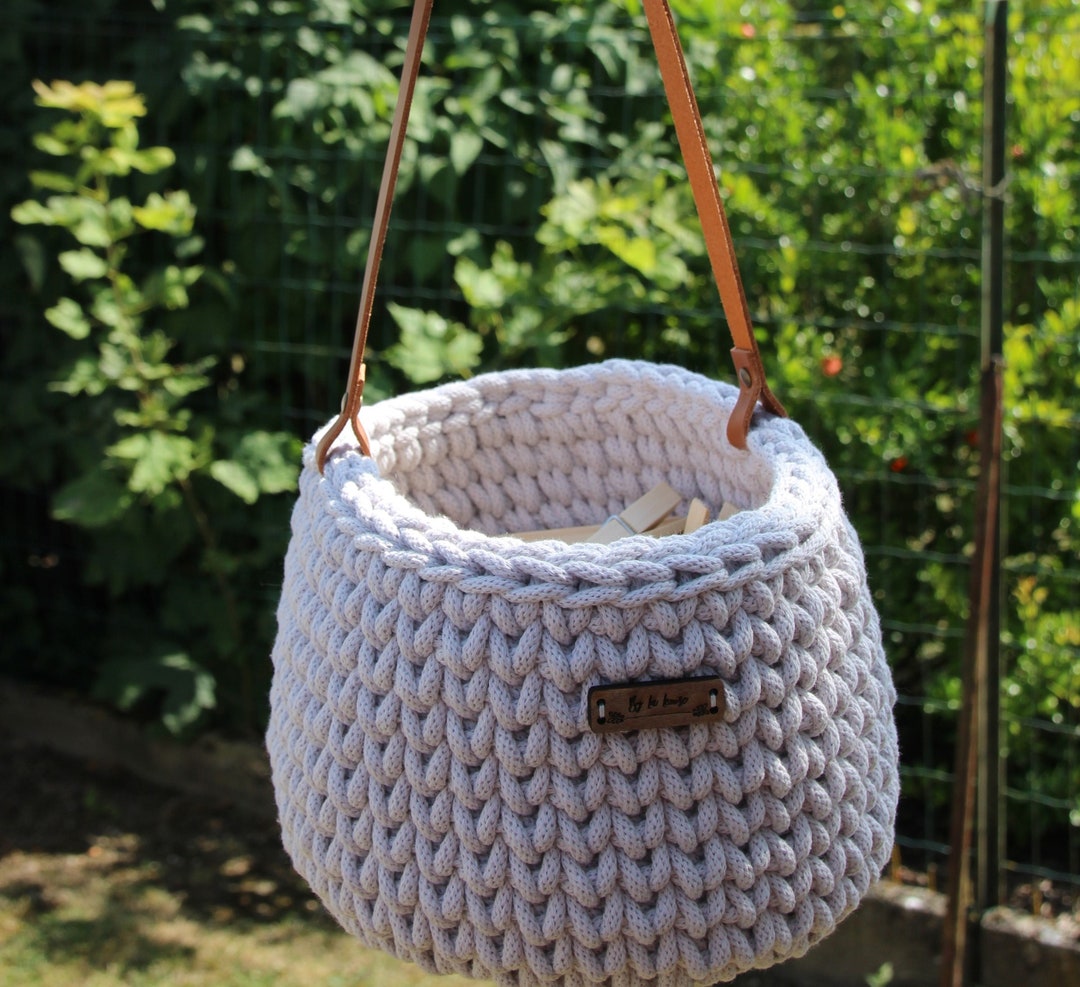 PIA *** Hanging Clothes Peg Basket, Clothes Peg Basket, Laundry Basket ...