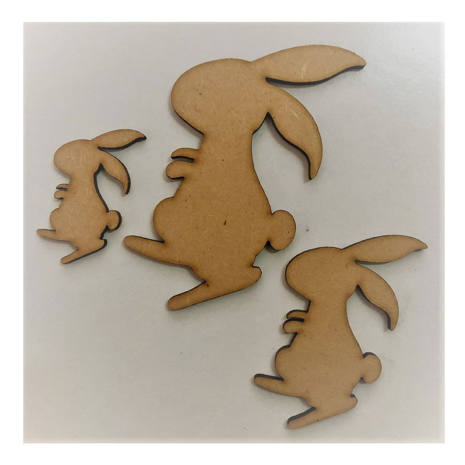Easter Bunny Craft Rabbit Shapes Wooden MDF Bunny Bunting - Etsy UK