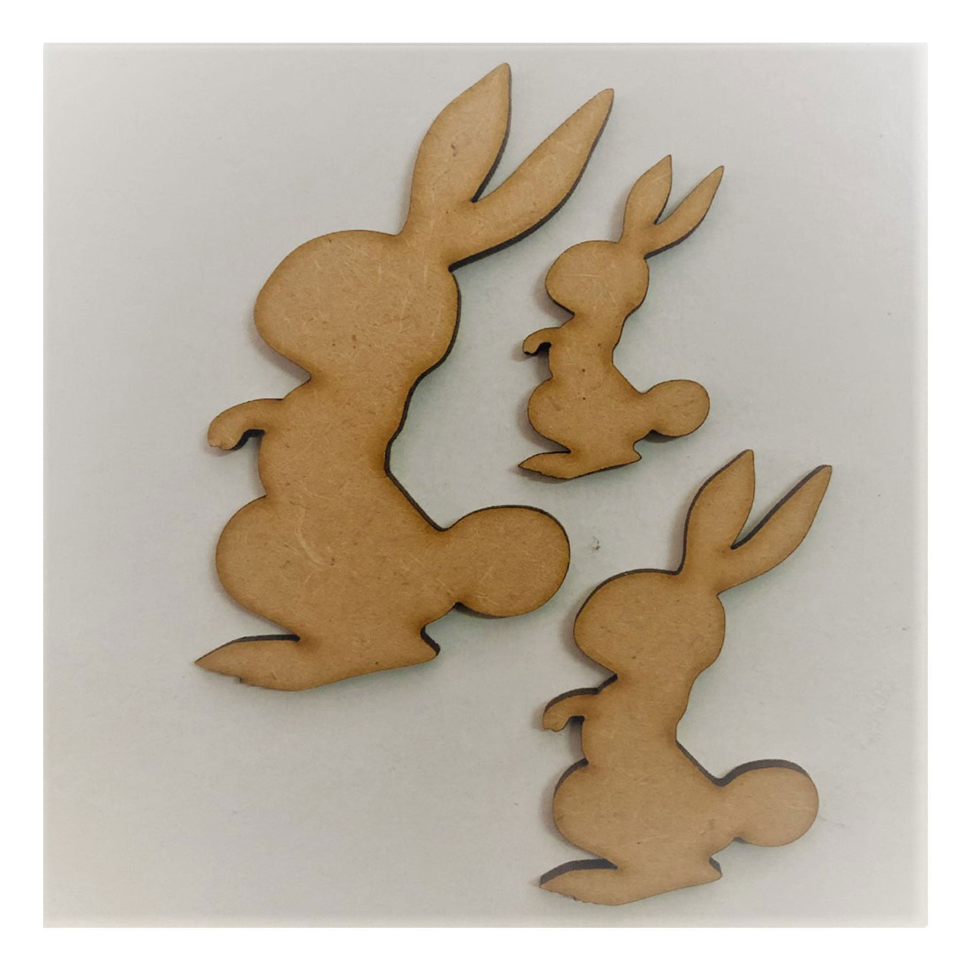 Easter Bunny Craft Rabbit Shapes Wooden MDF Bunny Bunting - Etsy UK