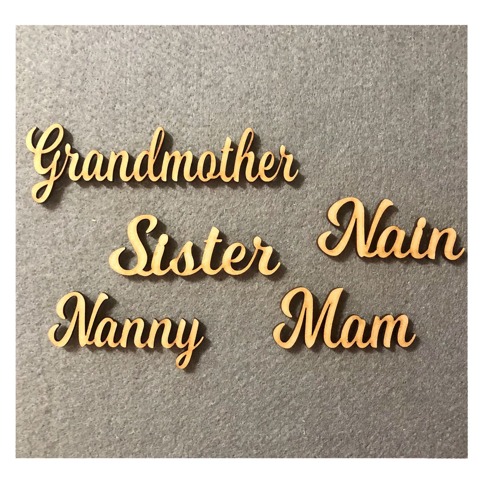 Wooden Script Words Craft Names Mum Mummy Mother Mam | Etsy