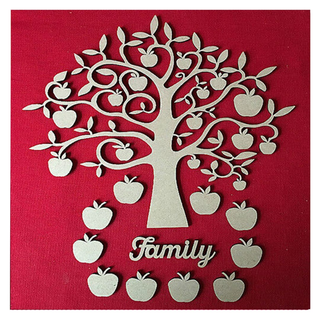 Family Tree, Apple Tree, Family Script Name & Apples. Framing Kit ...