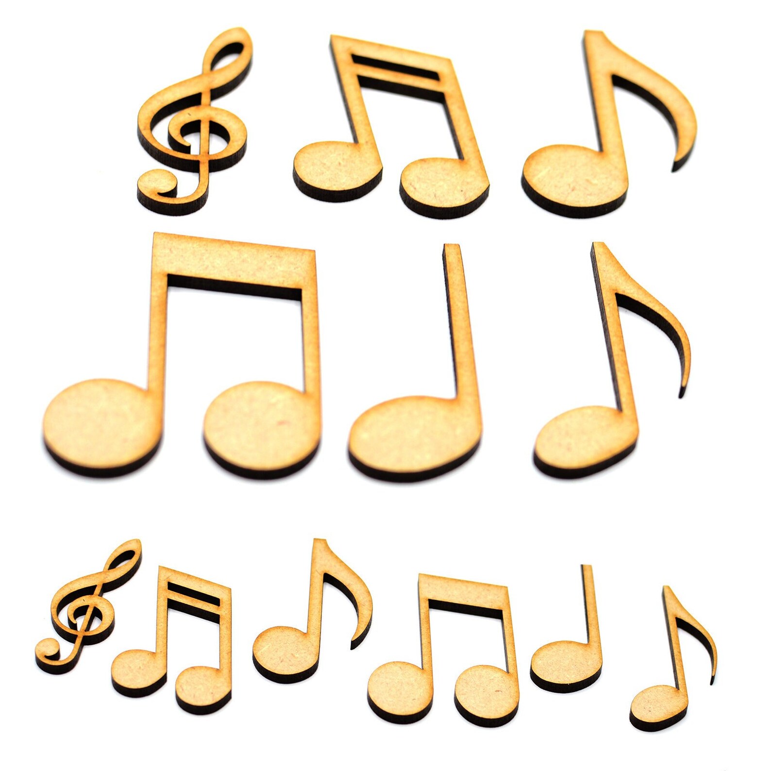 6 X Wooden Music Notes Craft Shapes Card Making Treble - Etsy UK
