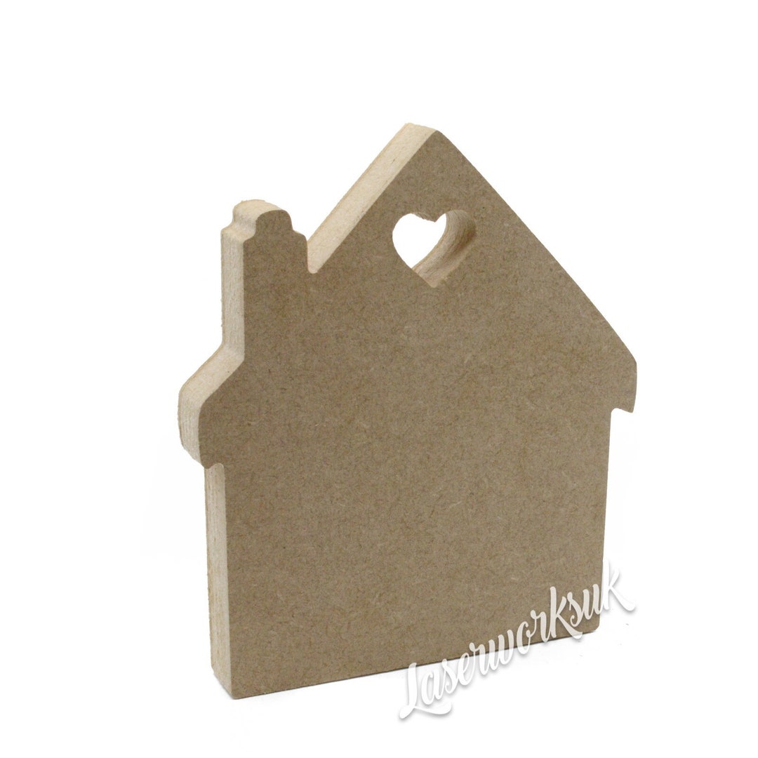 Freestanding New Home House Shape - Wooden 18mm Thick MDF Blank Shape ...