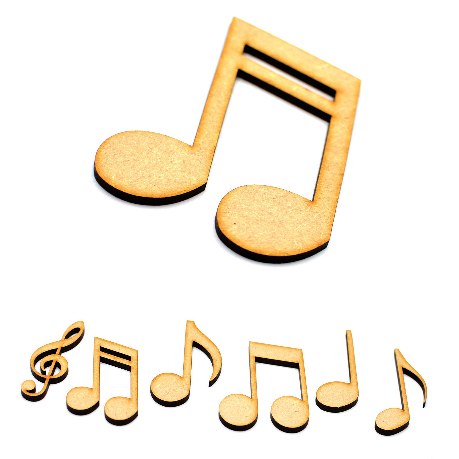6 X Wooden Music Notes Craft Shapes Card Making Treble - Etsy UK