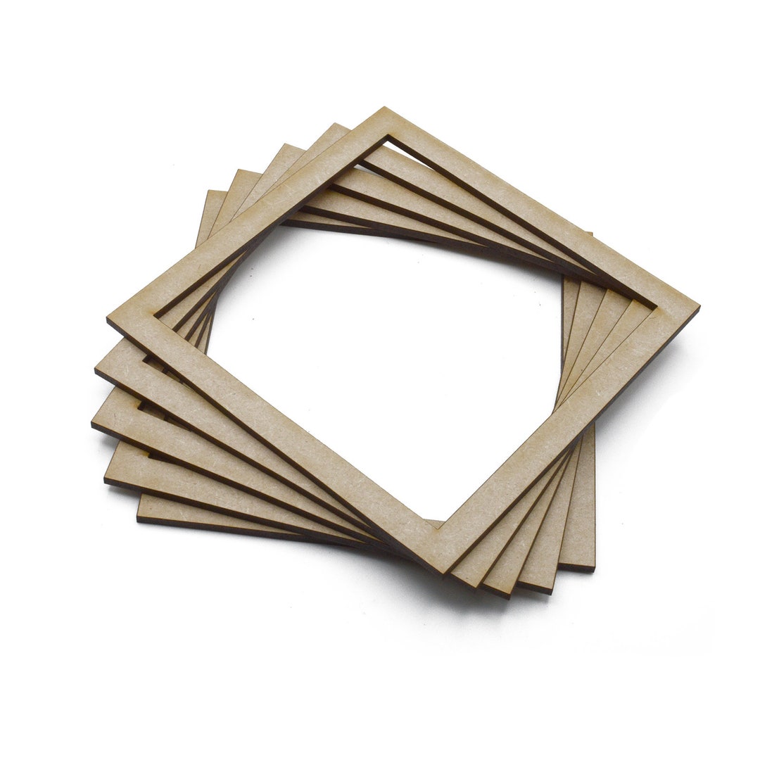 Wooden Square Outline Shapes, MDF Craft Blanks, Mobile Outer Ring ...