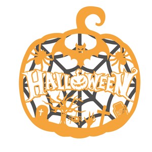 Halloween Scary Pumpkin Wooden 3D Layered Spooky Sign Wall or Door ...