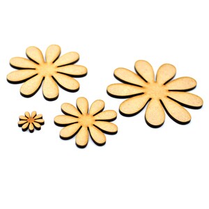 Wooden Daisy Flowers Craft Shapes Scrapbooking Card Making Crafts ...