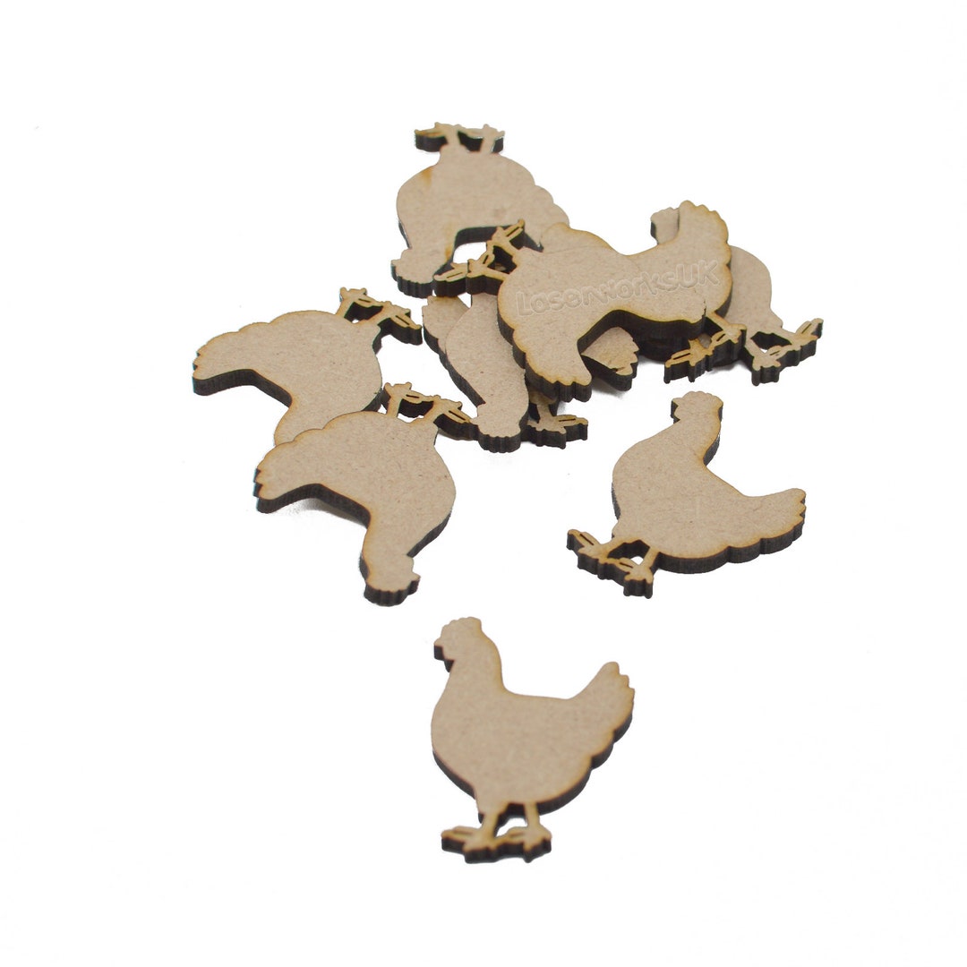 Wooden Hen MDF Chicken Craft Shapes, Wooden Farmyard Animals, Birds ...