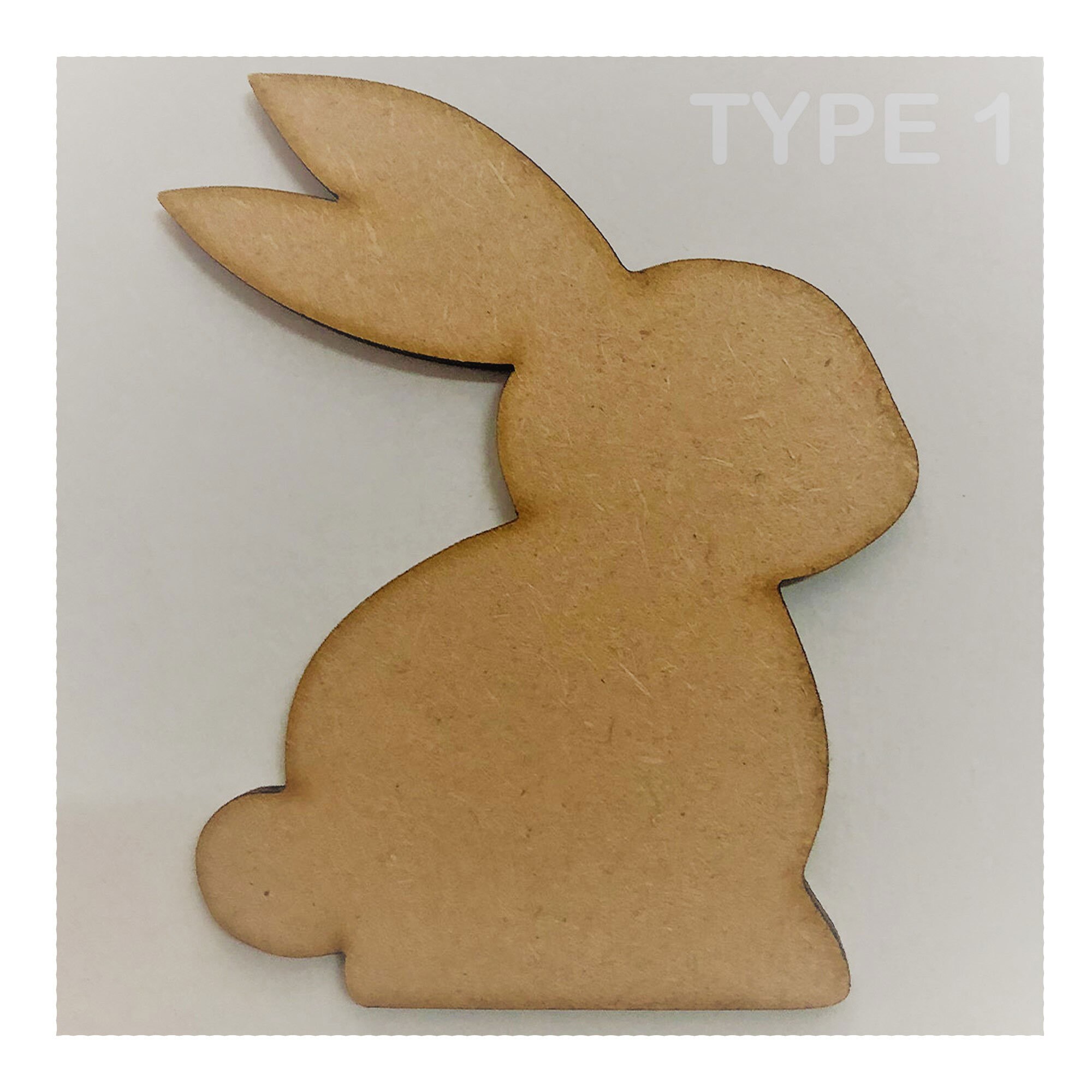 Easter Bunny Craft Rabbit Shapes Wooden MDF Bunny Bunting | Etsy UK