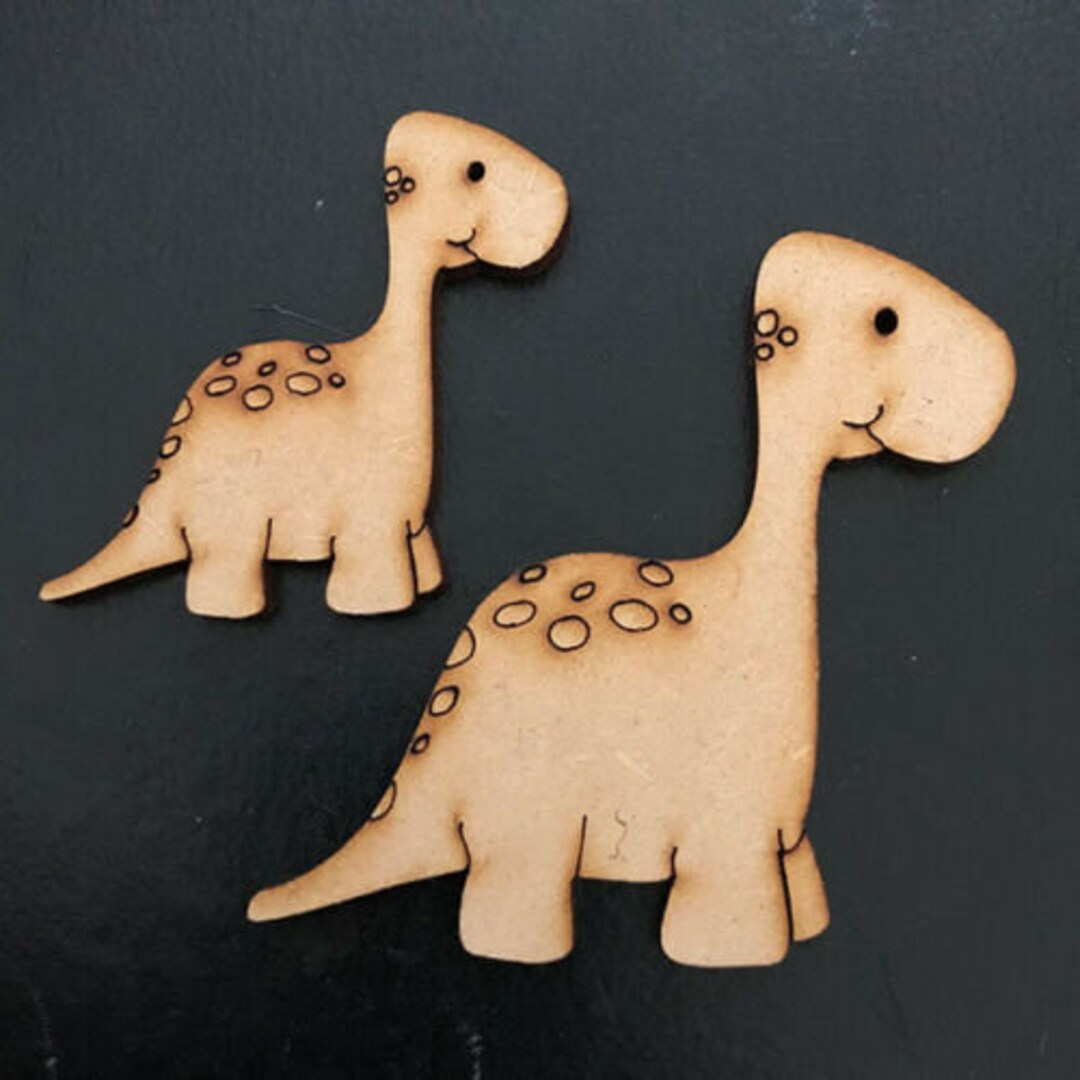 Cute Cartoon Dinosaur MDF Craft Shapes. Gift Insect Tag - Etsy