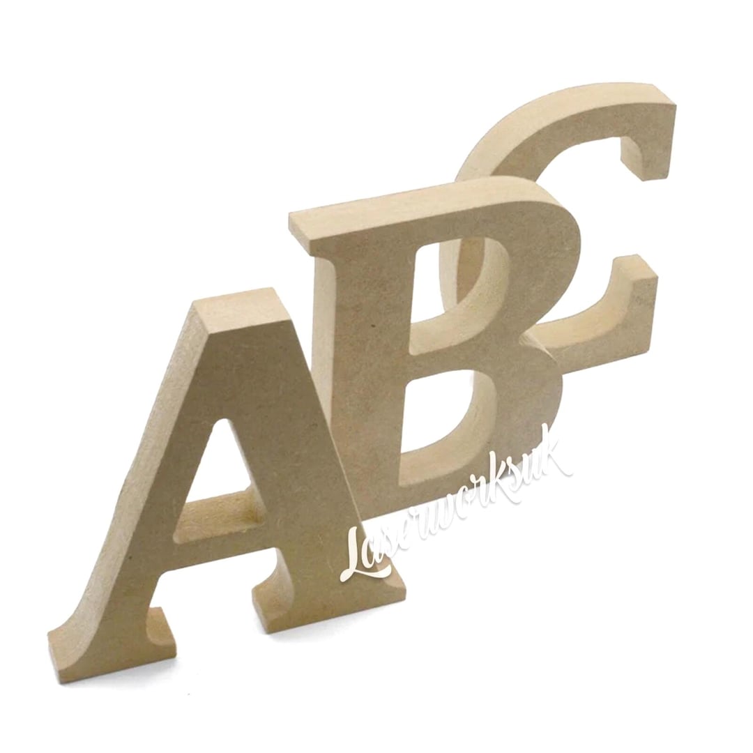 Freestanding MDF Wooden Letters & Numbers: Craft Sign, Wall Art (8cm ...