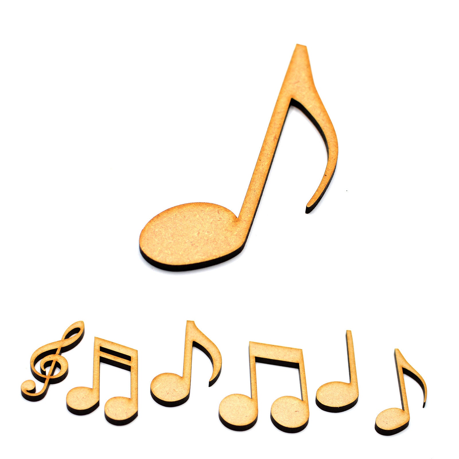 6 X Wooden Music Notes Craft Shapes Card Making Treble - Etsy UK