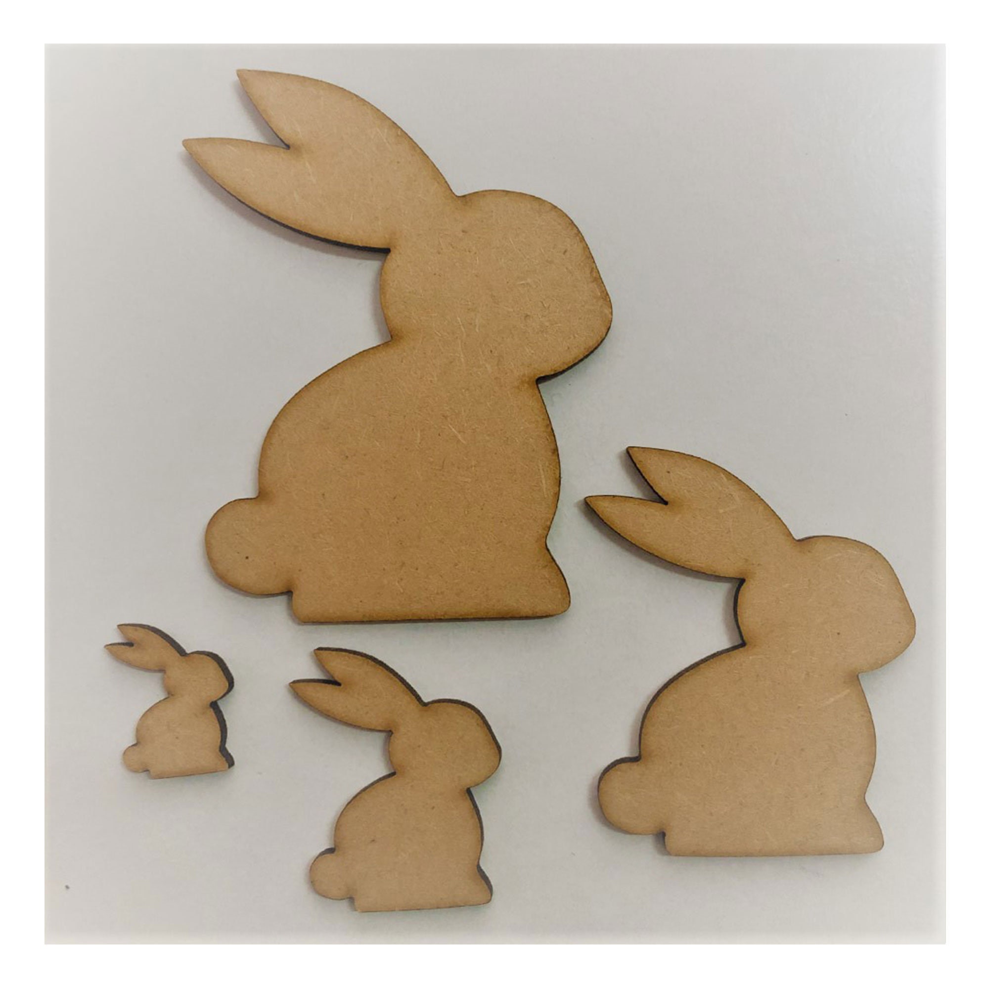 Easter Bunny Craft Rabbit Shapes Wooden MDF Bunny Bunting - Etsy UK