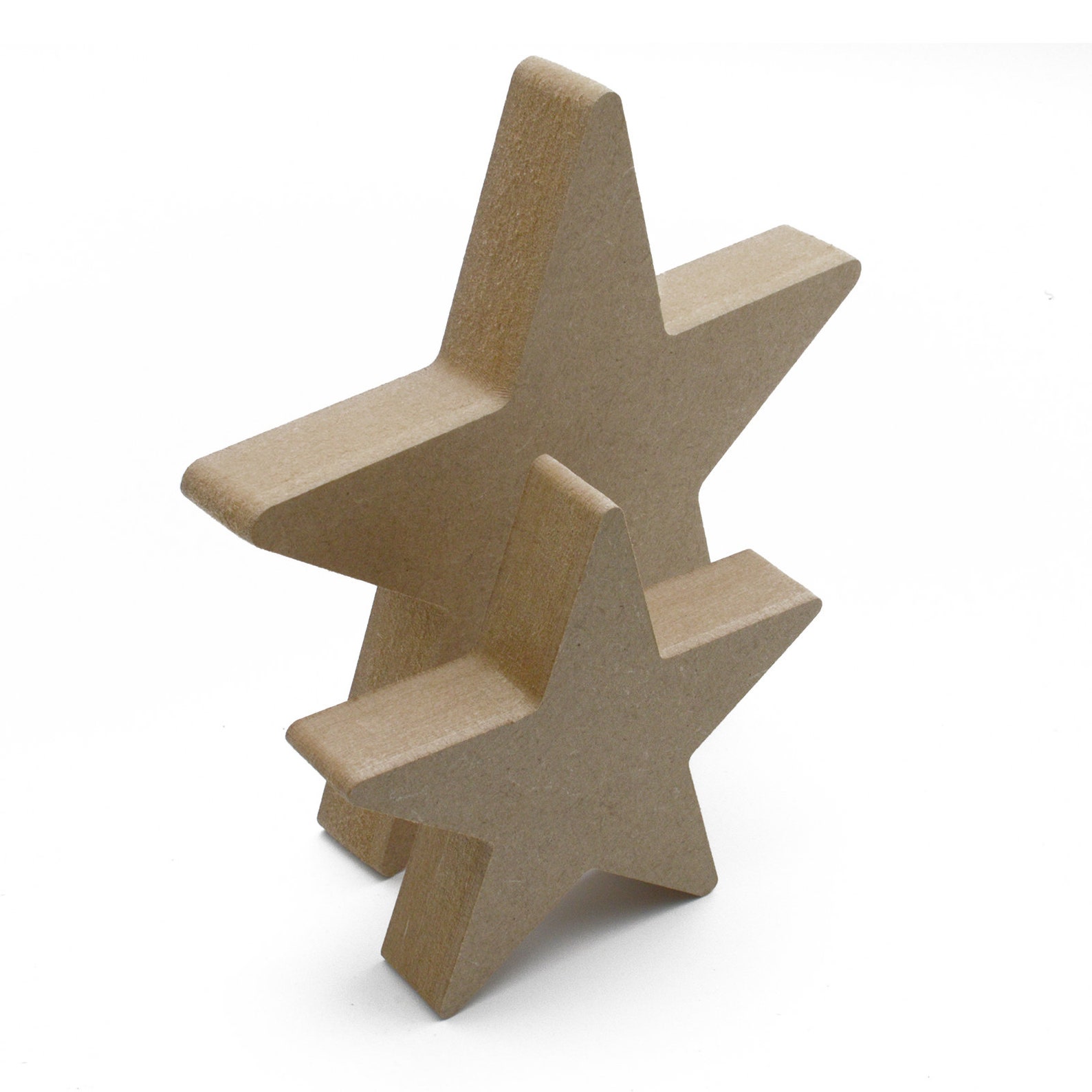 Star - Freestanding Wooden MDF Blank Shape, Unpainted, 18mm Thick ...
