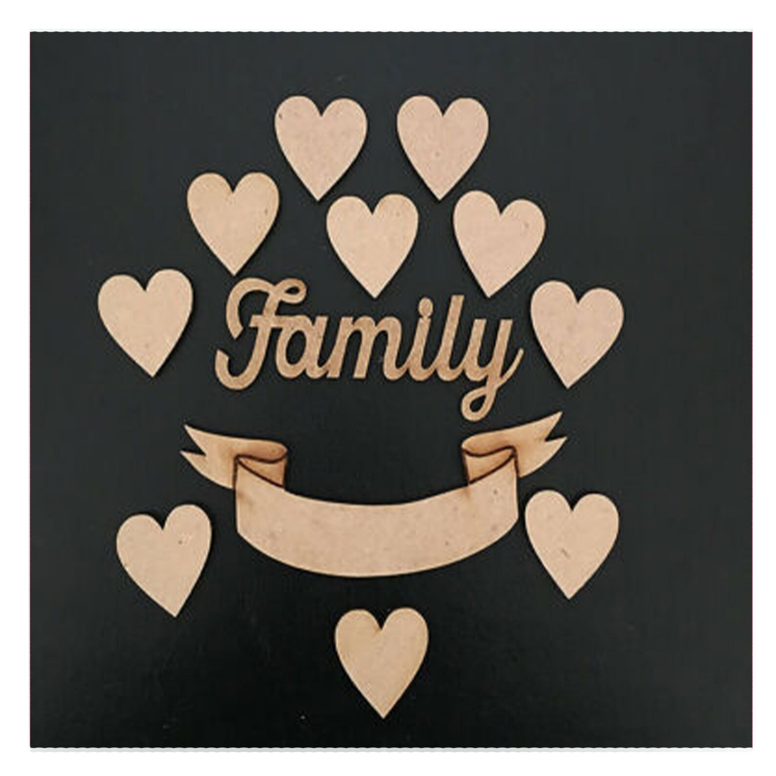Family Tree Family Script Name Scroll Banner & Hearts. - Etsy UK
