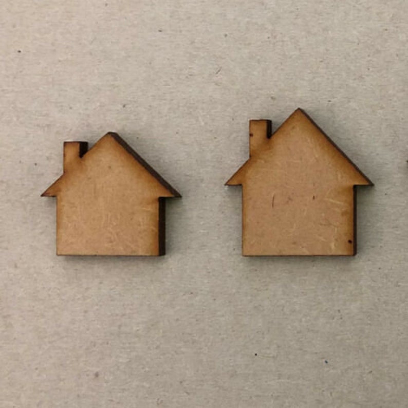 New Home MDF House Craft Shape Wooden Blank Gift Tags | Etsy