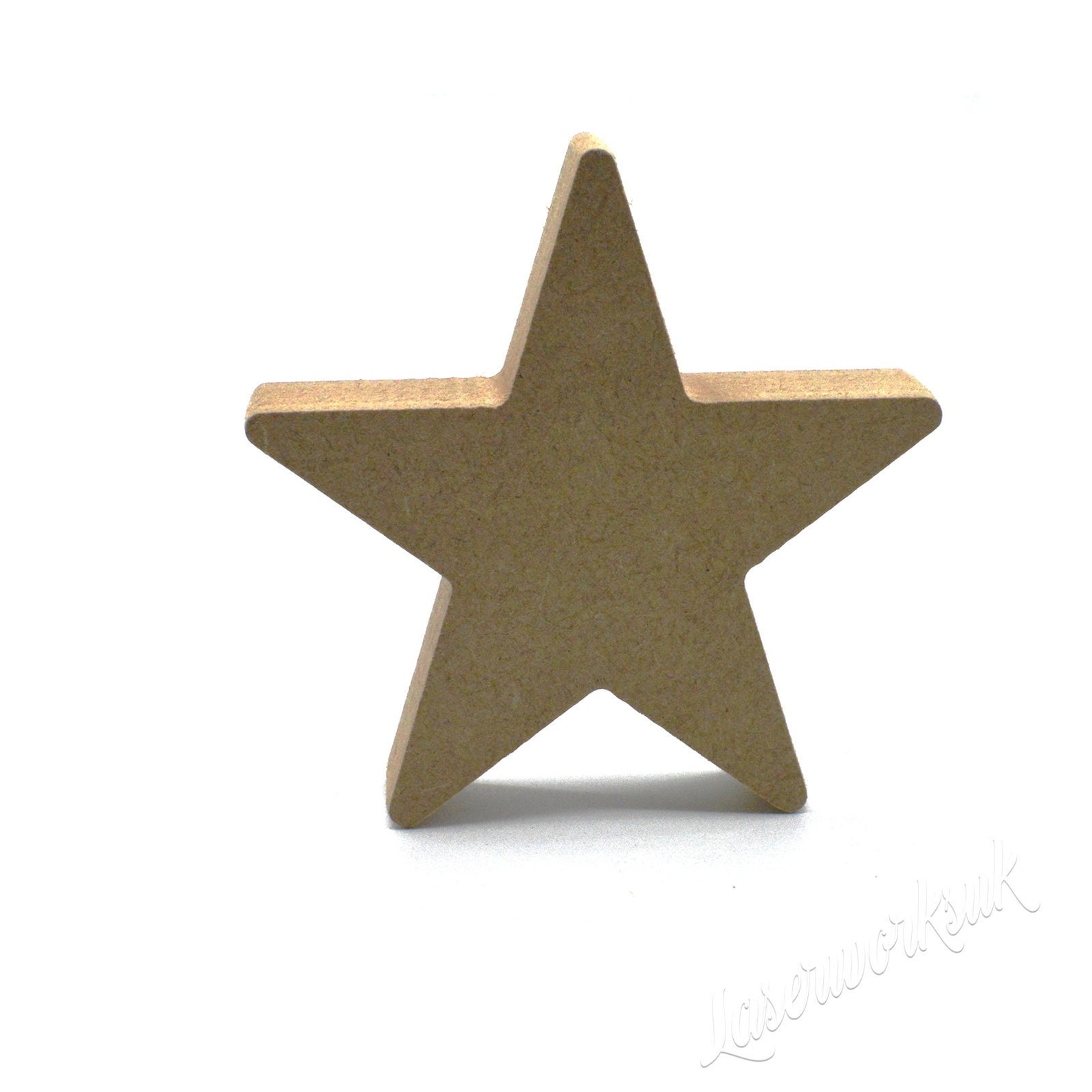 Star - Freestanding Wooden MDF Blank Shape, Unpainted, 18mm Thick ...