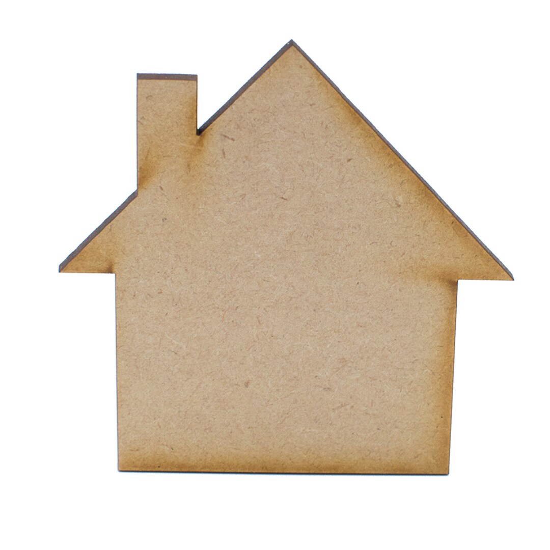 New Home MDF House Craft Shape Wooden Blank Gift Tags Decoration ...