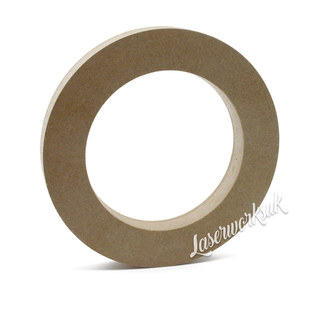 18mm Thick Wooden Rings, MDF Craft Doughnut Rings, Circle Shapes, Blank ...