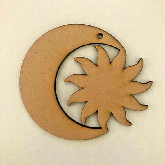 Sun Moon Shapes MDF Wooden Craft Sunshine Shape Wood | Etsy