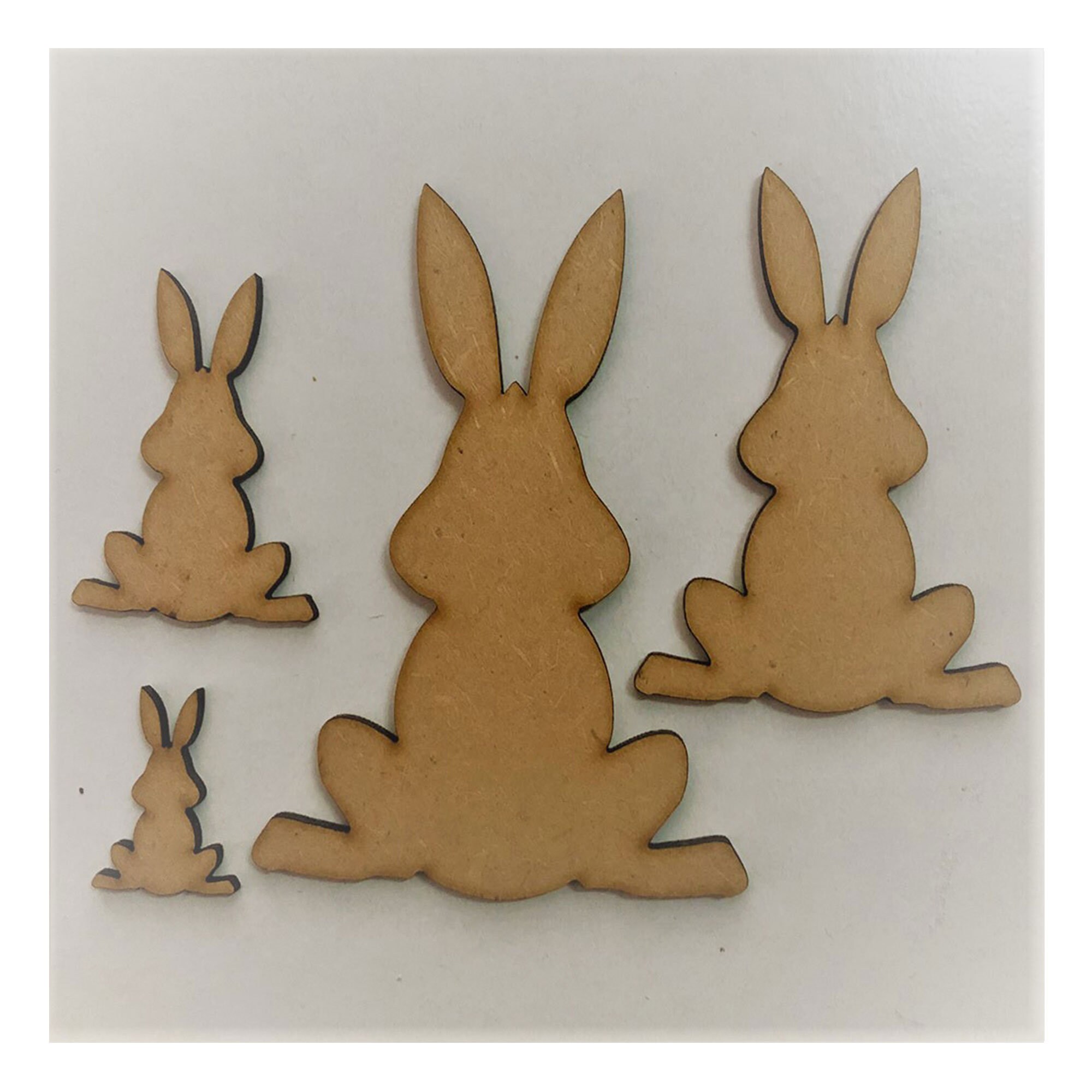 Easter Bunny Craft Rabbit Shapes Wooden MDF Bunny Bunting - Etsy UK