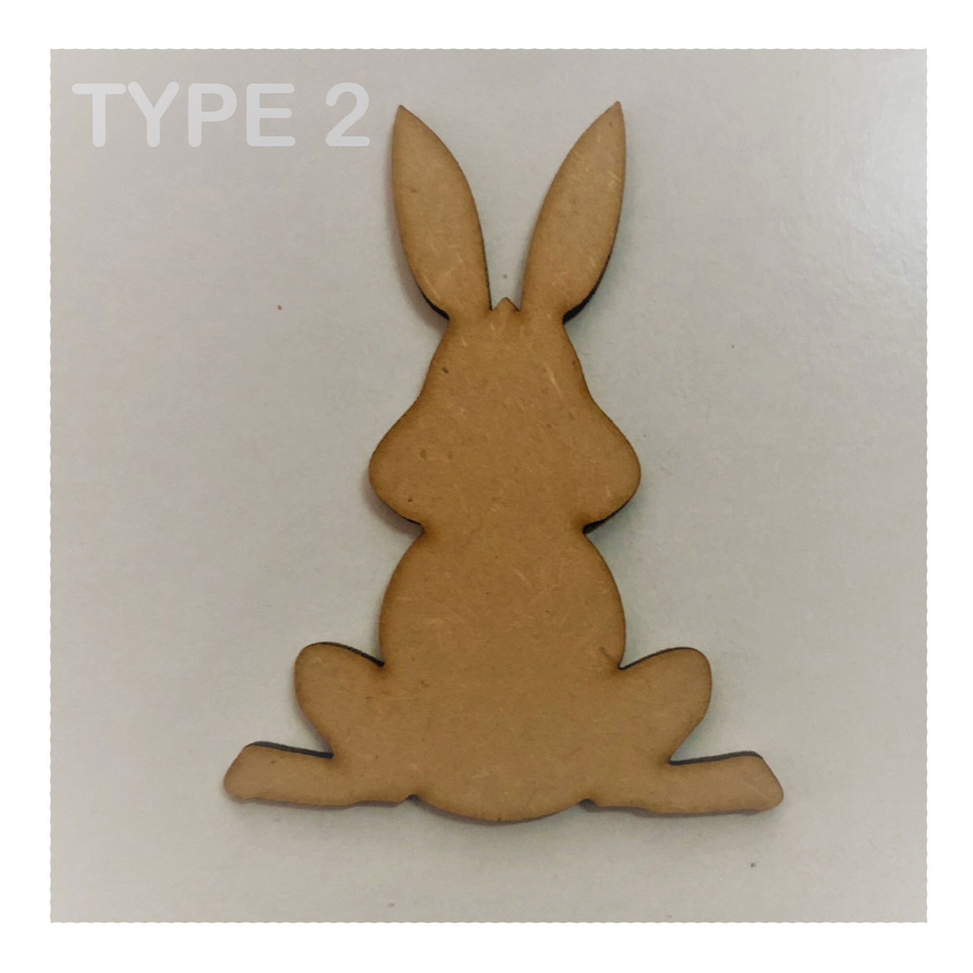 Easter Bunny Craft Rabbit Shapes Wooden MDF Bunny Bunting - Etsy UK