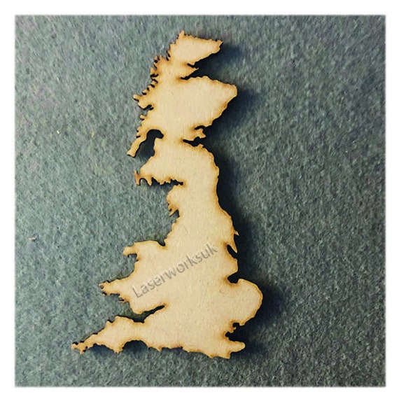 Map of UK Wooden Outline Cut Out United Kingdom Map British | Etsy UK