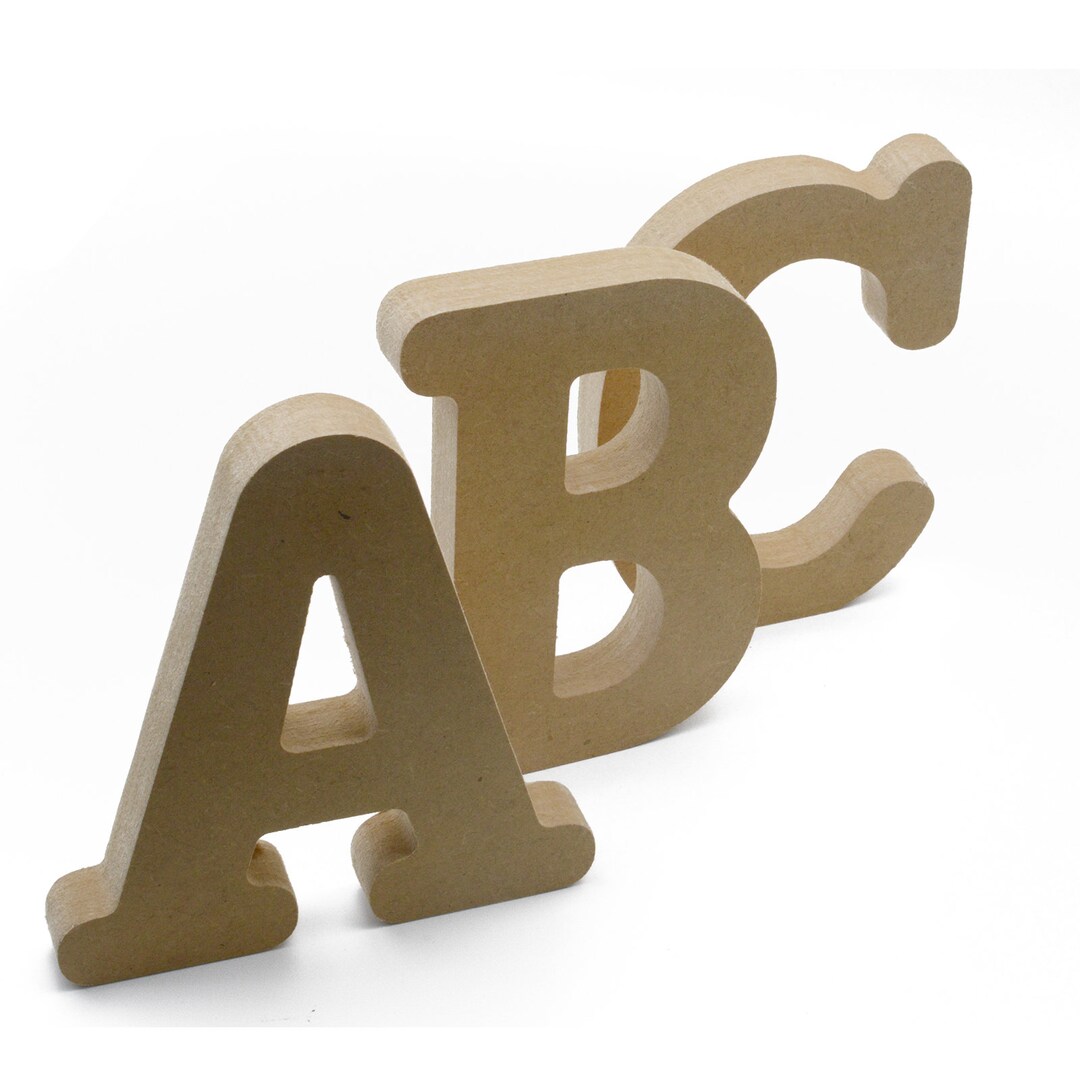 Freestanding MDF Wooden Letters & Numbers: Craft Sign, Name Plaque (8cm ...