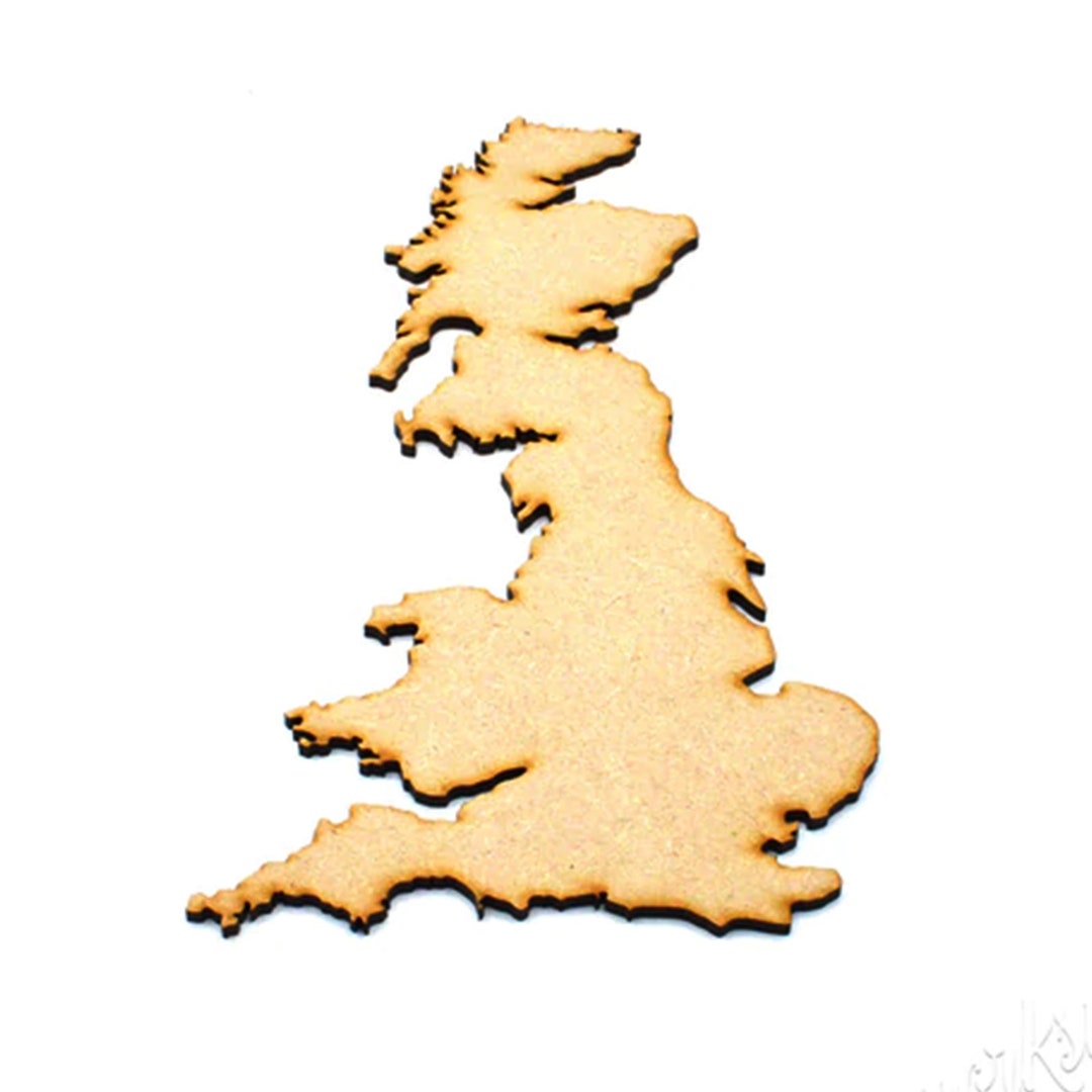 Map of UK Wooden Outline Cut Out, United Kingdom Map, British Map ...