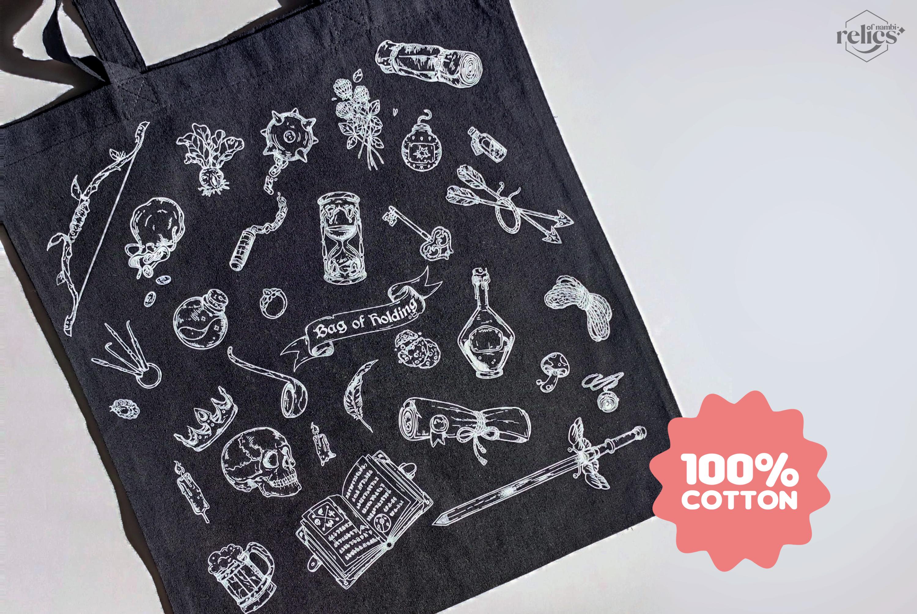 Bag of Holding Cotton Tote Bag - Dnd Bag, RPG Tote, Gamer Gift, Dungeon ...