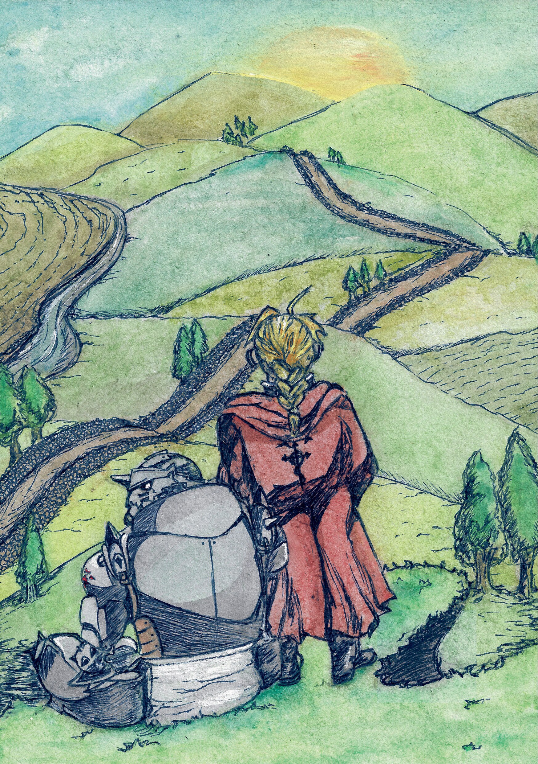 Fullmetal Alchemist Art | Watercolour and Ink A5 Art Print | FMA ...