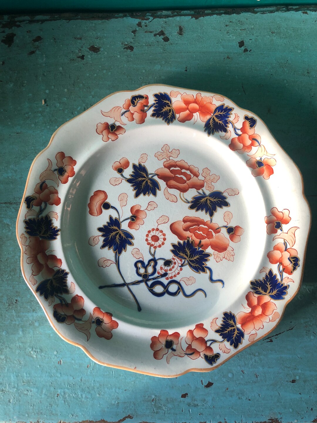 19th Century Imari Stone China Plate - Etsy