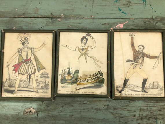 Three Wonderful Early 19th Century Georgian Tinsel Prints of - Etsy