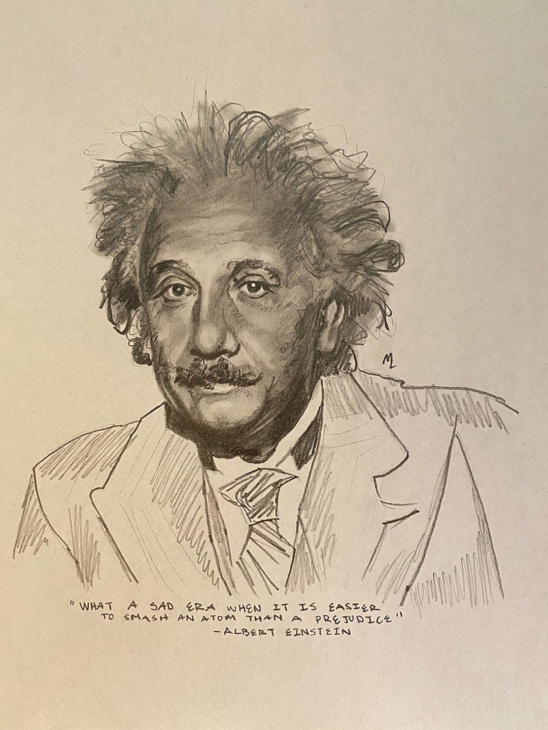 Pencil Drawing of Albert Einstein - Etsy