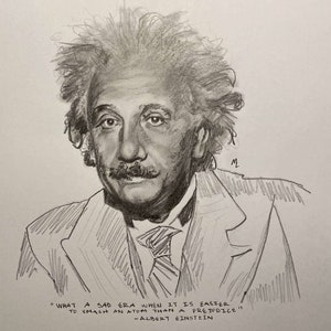 Pencil Drawing of Albert Einstein - Etsy