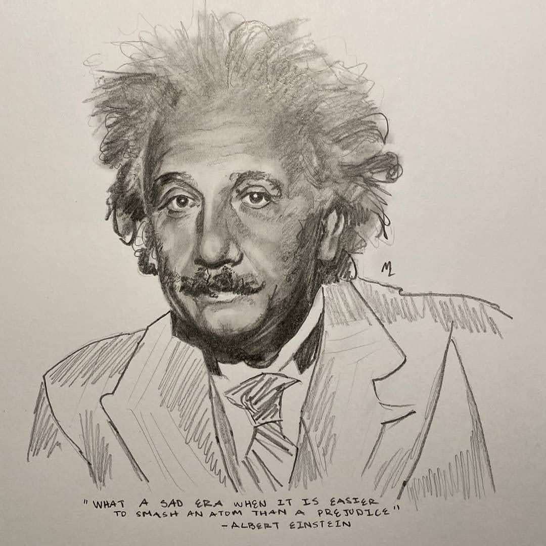 Pencil Drawing of Albert Einstein - Etsy