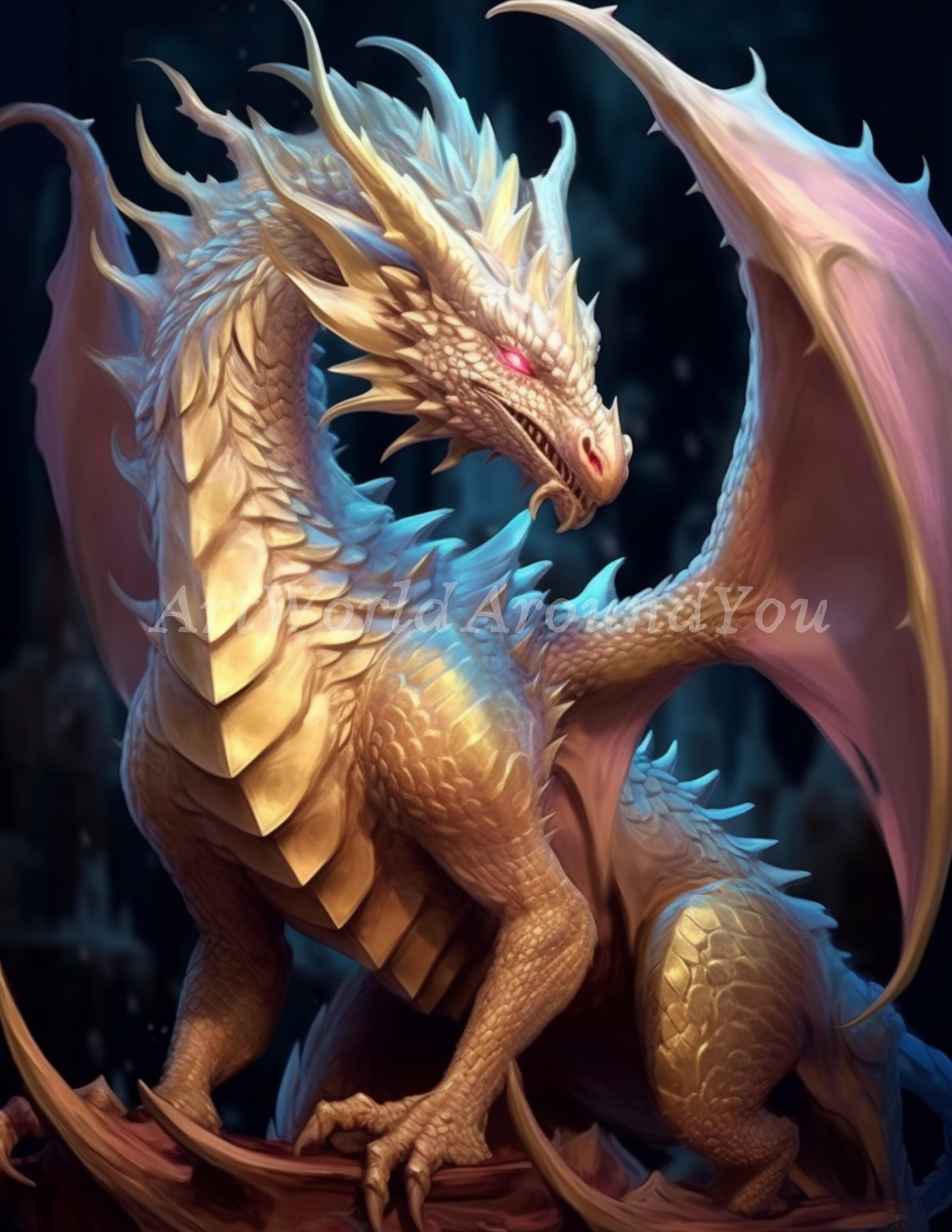 Dragon Album Cover Poster Digital Image Instant Downloadable Download ...