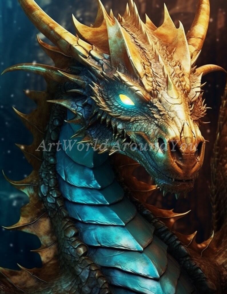 Dragon Album Cover Poster Digital Image Instant Downloadable Download ...