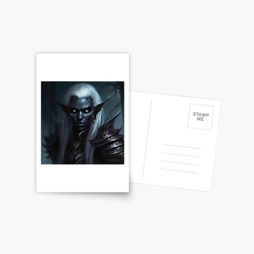 Download Digital Dark Elf Drow Fantasy Art Print Printable Image Stock ...