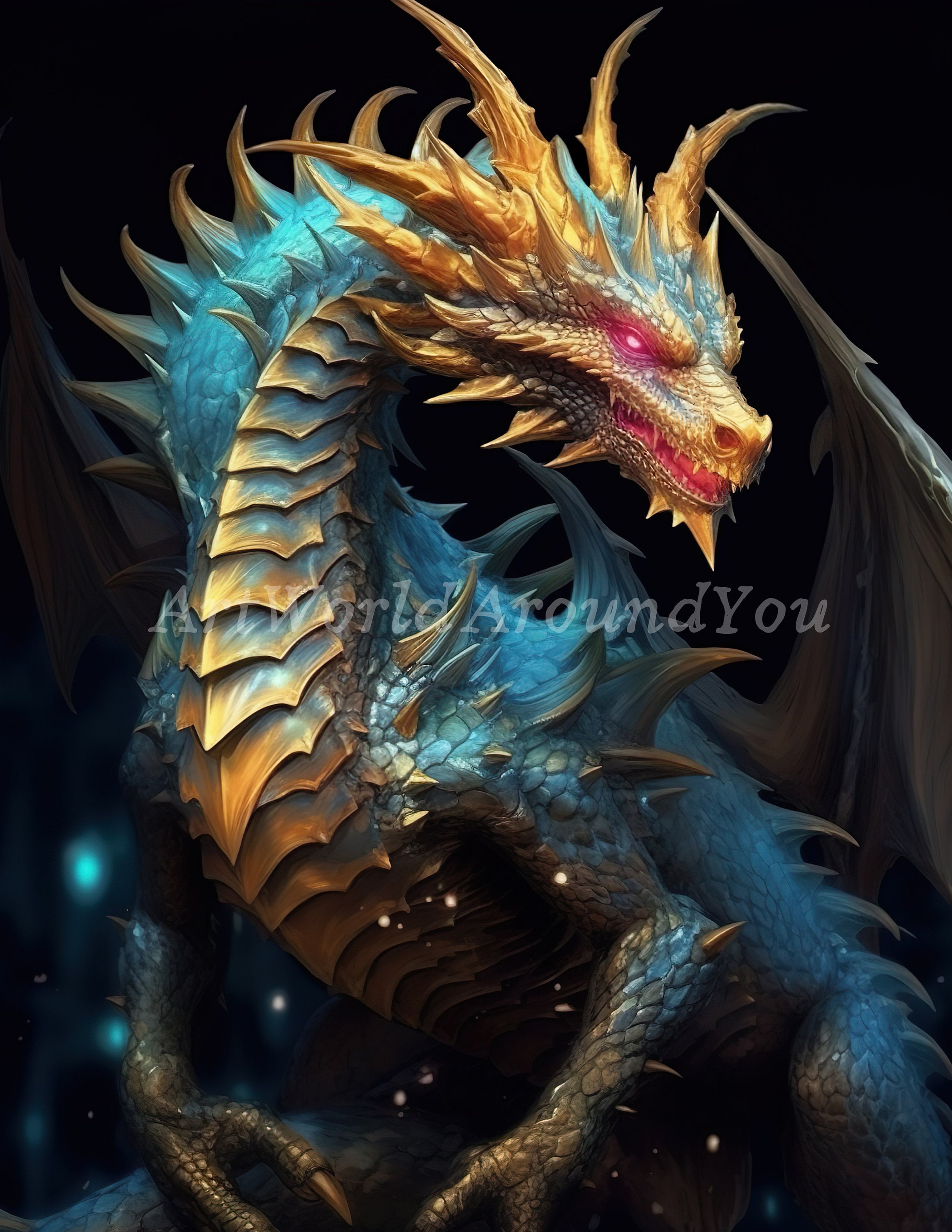 Dragon Album Cover Poster Digital Image Instant Downloadable Download ...